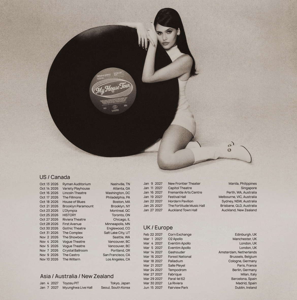SIENNA SPIRO ANNOUNCES THE “MY HOUSE” TOUR COMING TO NORTH AMERICA ...